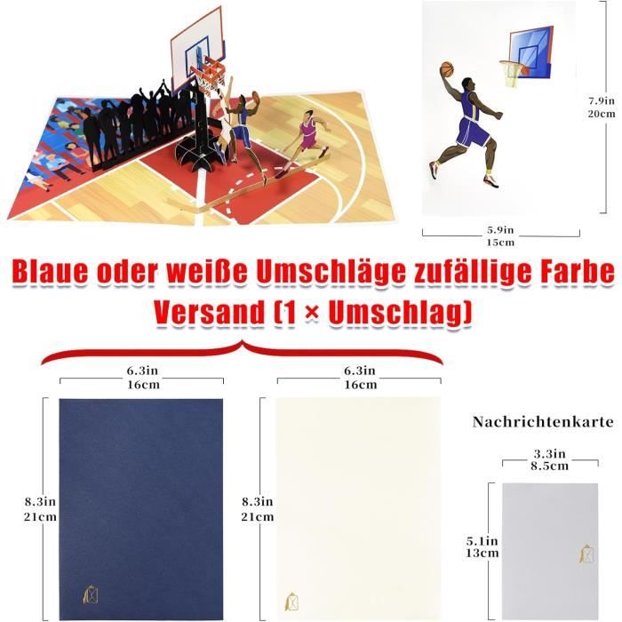 Carte pop up de basketball, carte d'anniversaire pop up 3D, carte de ...