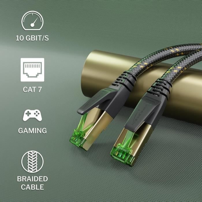 Cable Ethernet CAT7 avec triple blindage ultra-sécurisé et gaine en ...