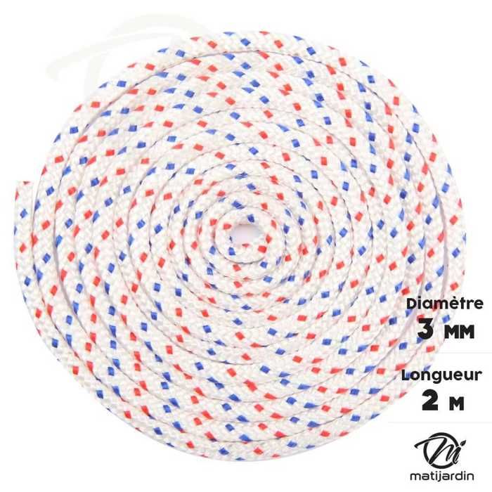 Corde de lanceur nylon Ø 3 mm x 2 m cordon 16 fuseaux - Cdiscount Beaux ...
