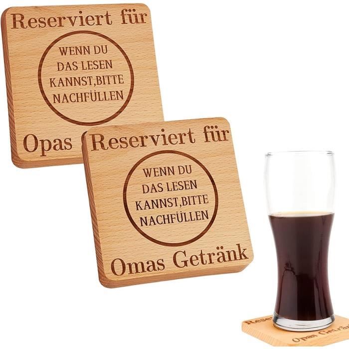 Dessous De Verre 2 Pièces Bois Sous Personnalisé Verres Noel ...