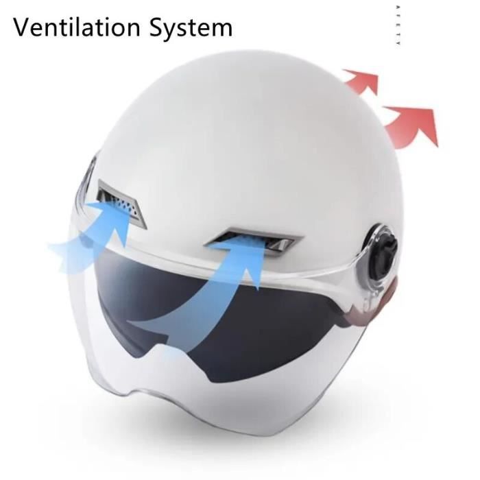 Pare-brise rabattable pour moto,casque demi-visage,équipement de moto ...