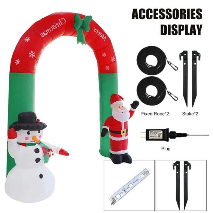 Arche de Noël gonflable de 2,4 m avec Père Noël et bonhomme de neige ...