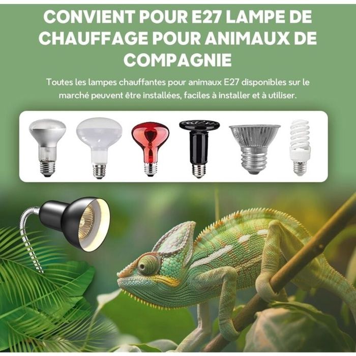 Lampe Chauffante Tortue,E27 Lampe Chauffante Terrarium avec ...