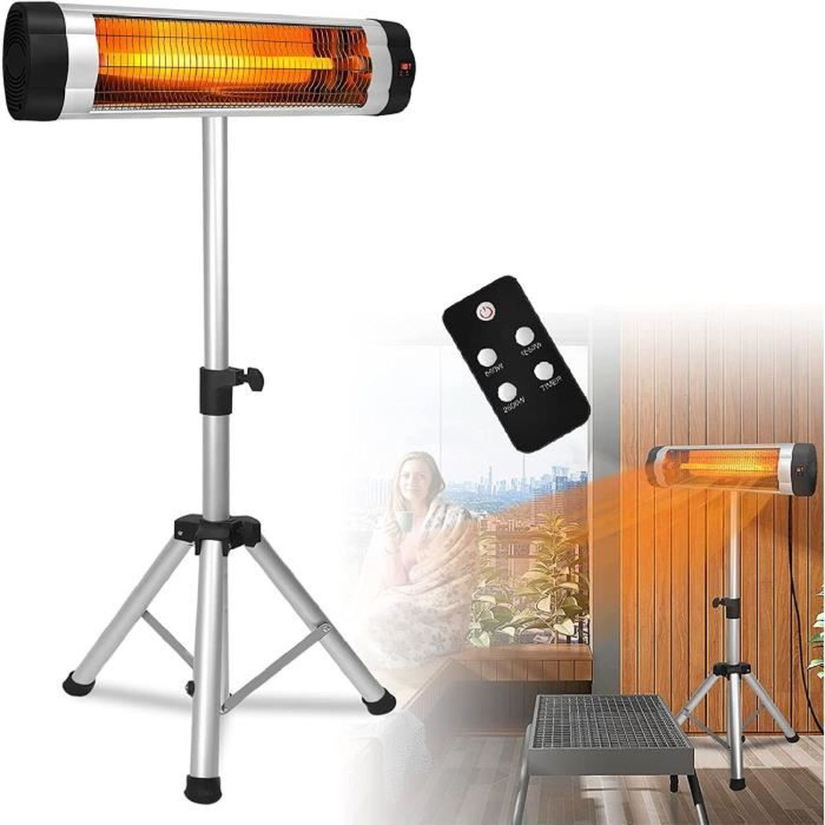 LARS360 2500W radiateur infrarouge radiateur de terrasse radiateur ...