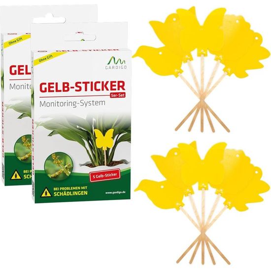Pièges Jaunes 10Pcs Plaques Jaunes Anti-Insectes pour Plantes Piège ...