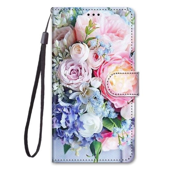 Bouquet B16-Coque de téléphone à clapet en cuir, étui à fleurs à la ...