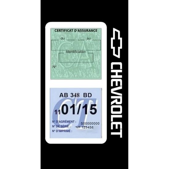 CHEVROLET VD1 BLANC POCHETTE ETUI VIGNETTE ASSURANCE VOITURE ET ...
