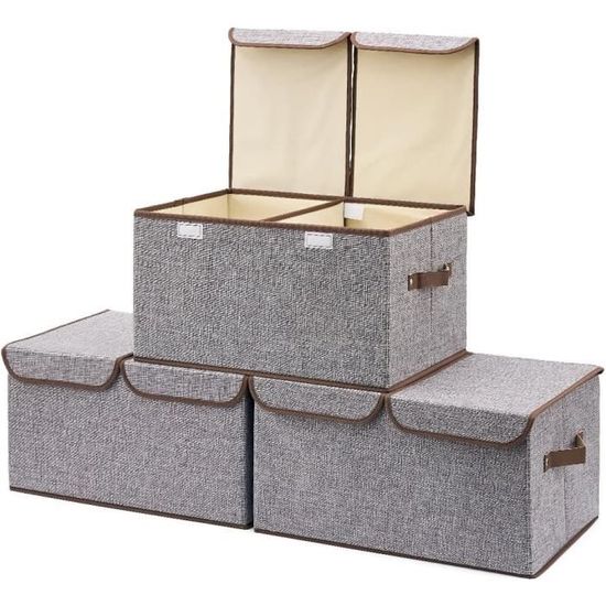 Boîte de Rangement Pliable de 30L avec Couvercle, Cube, Boîte Range ...