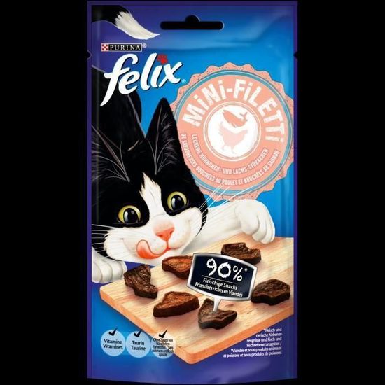 FELIX Mini Friandises pour Chat Filetti Poulet/Saumon - 40g - Cdiscount ...