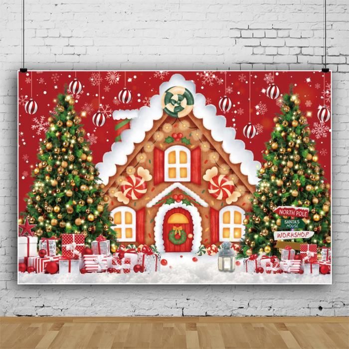 Toile de fond sur le thème de Noël 2.1x1.5m, thème « Merry Christmas ...