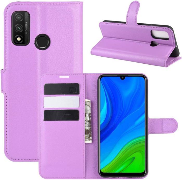 Coque Huawei P Smart 2020 Antichoc Portefeuille Housse en Cuir à Rabat ...
