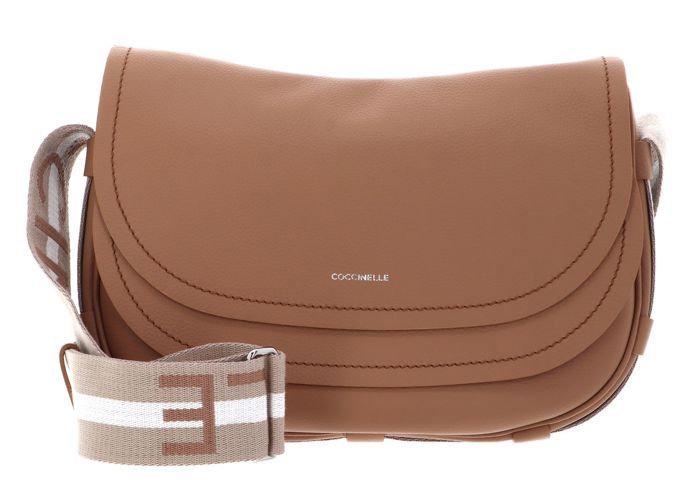 COCCINELLE Sac à épaule brun clair en cuir pour femme - Raquel ...