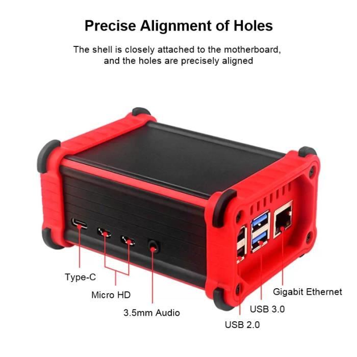 Boîtier Raspberry Pi 4b En Alliage D'aluminium, Boîtier De ...