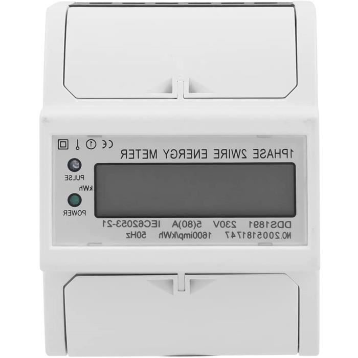 Compteur électrique, compteur d'énergie monophasé à grand écran ...