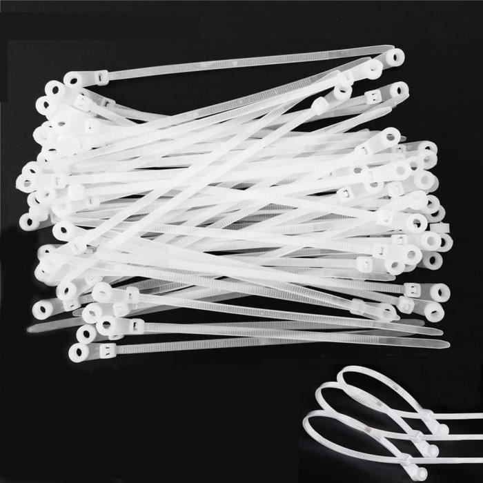 Lot de 100 serre-câbles à trou de vis, serre-câbles autobloquants en ...