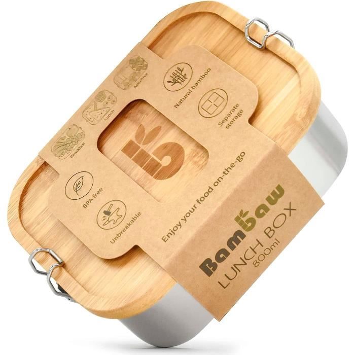 Boite a Gouter Bambou 800 ml | Boite a Gouter Sans BPA | Lunch Box ...