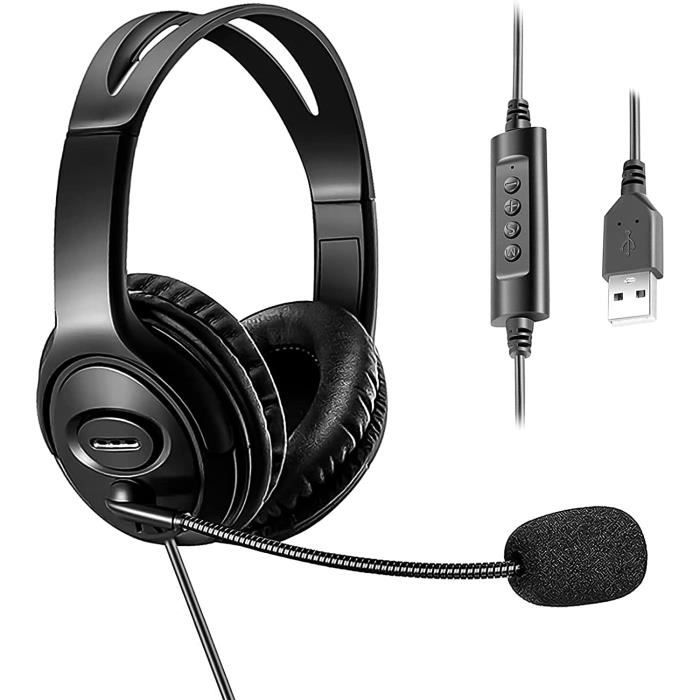 Casque PC Micro Filaire USB - Confortable et Léger - Qualité Audio ...