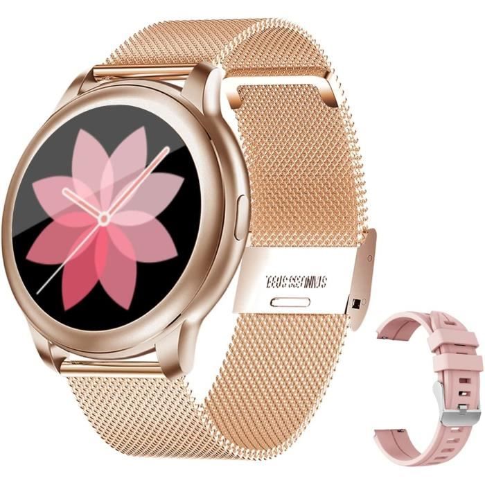 Montre Connectée Femmes, Smartwatch Ronde Étanche IP67, Montre ...