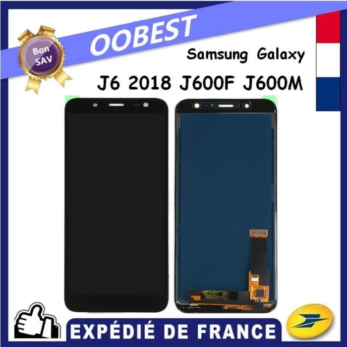 ECRAN SAMSUNG GALAXY J6 2018 J600 NOIR COMPLET VITRE TACTILE + LCD ...