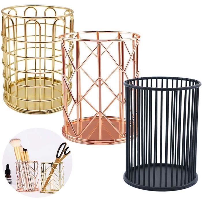 Porte stylo or 3 Pcs pot à crayon doré pot rangement pinceaux pot de ...