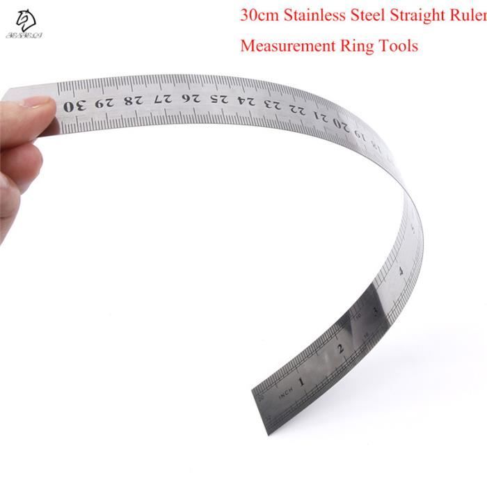 Regle - equerre,Règle de mesure droite en acier inoxydable 30 cm,outil ...