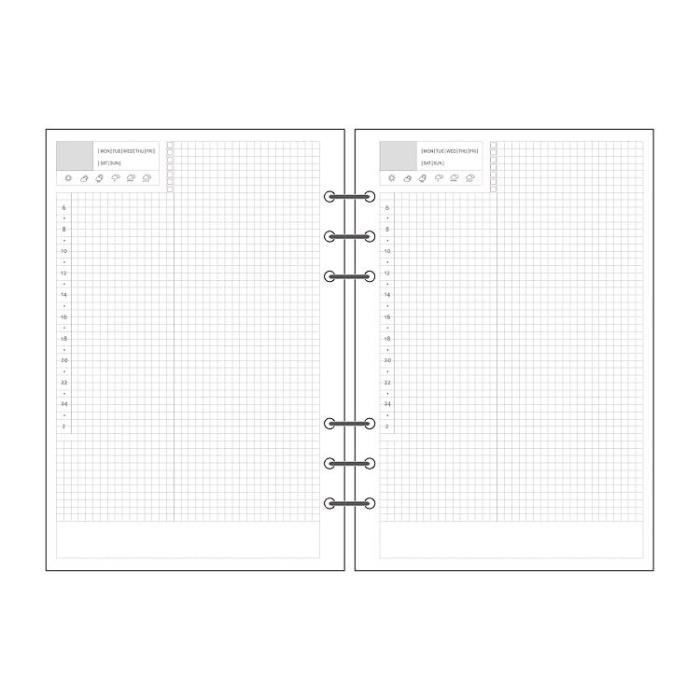 Classeur à anneaux - Feuillet mobile - A7 - 45 feuilles - Papier beige ...