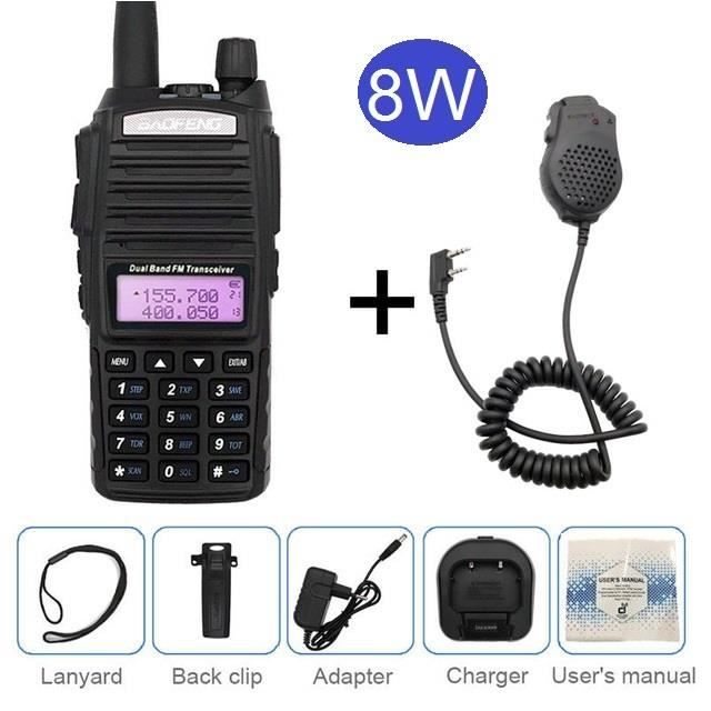 Talkies Walkies,Station de Radio Portable Real 8W UV-82,walkie-talkie double bande VHF UHF ...