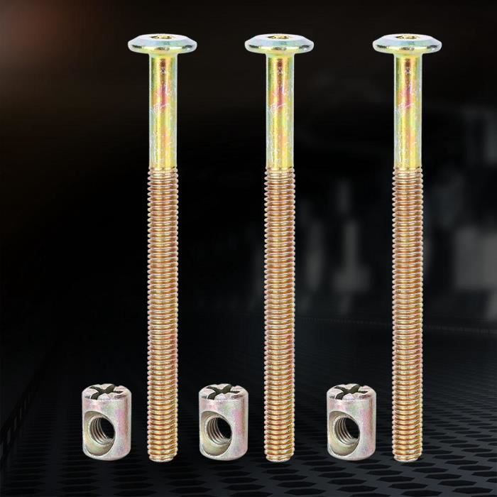 Cikonielf Boulon de connecteur Vis de fixation de boulons de chapeau de connecteur de meubles de ...