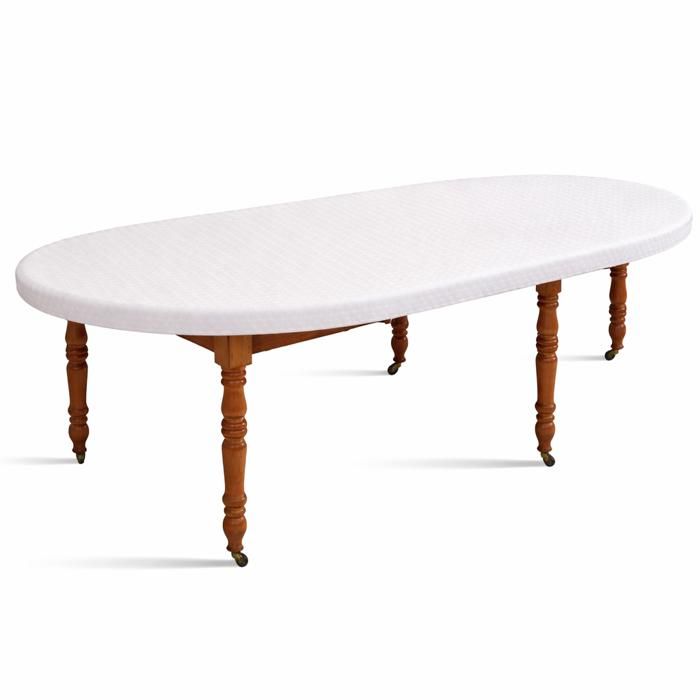 Protège-table ovale élastiqué sous-nappe en molleton imperméable ...