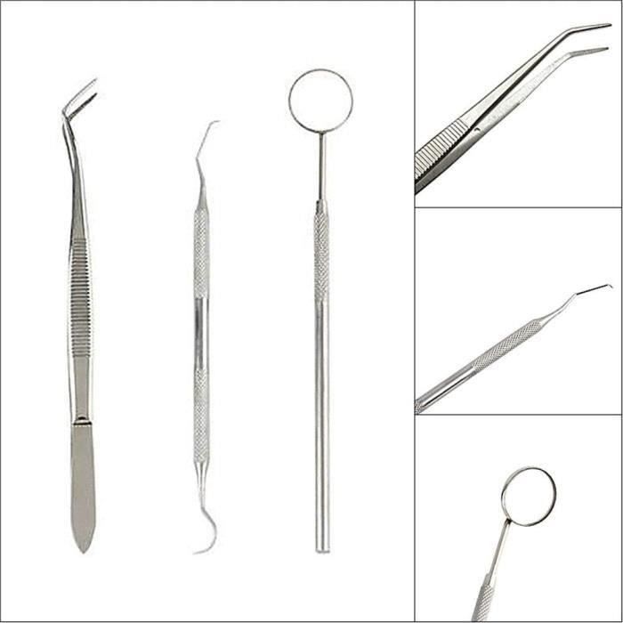 HAOLIP-Oral Care Ensemble de trois pièces en acier inoxydable ...