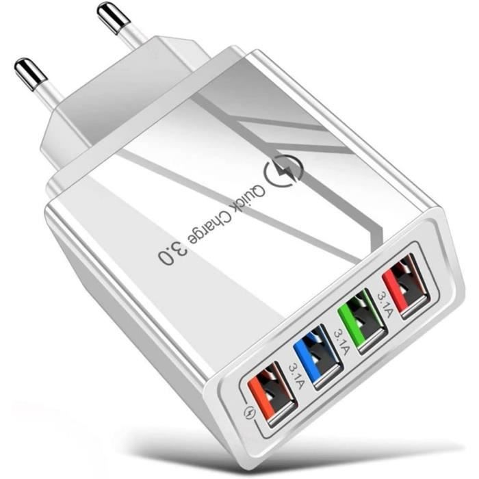 Chargeur Usb Mural 4 Ports 3.1 - Chargeur Usb Multiple Prise Usb ...