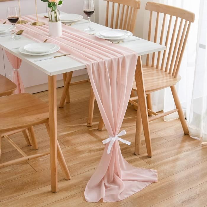 Chemin De Table Rose - 70 Cm X 3 M - Décoration De Table De Mariage ...