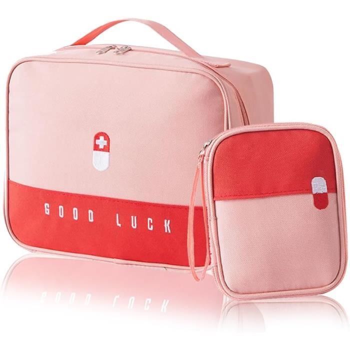 2 Pièces Rose Trousse De Premier Secours Vide,Sac De Rangement De Médicaments,Étanche Sac De ...