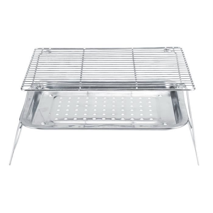 Barbecue Grill 3 Pcs Ensemble En Acier Inoxydable Portable Pliable ...