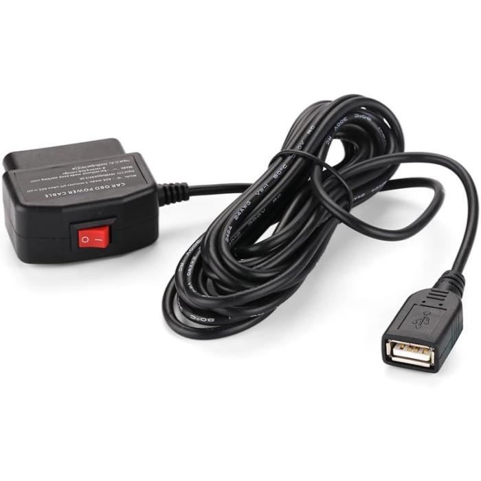 Câble D'Alimentation Pour Caméra De Voiture Dashcam,Con Un Doppio ...