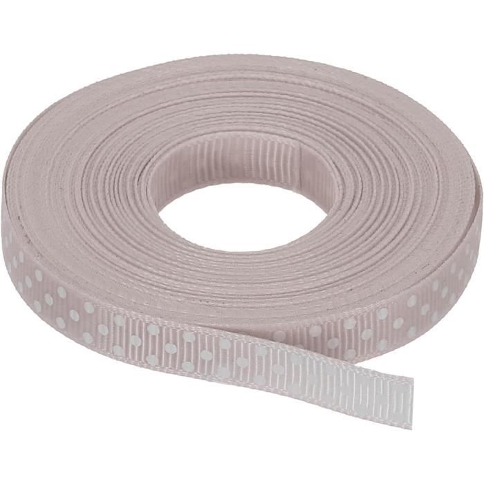 Gros-Grain Rubans 10 Yards 0.4 Pouce Gris Avec Blanc Points Ruban Noeud ...