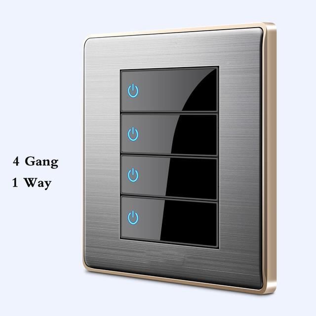 INTERRUPTEUR,4 Gang 1 Way-110-265 V--Miroir À Double Interrupteur, Led ...