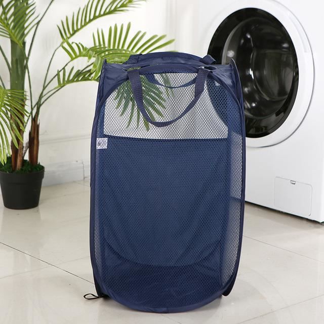 Panier à linge,Round Pocket Blue--Panier À Linge En Maille Pop-up ...
