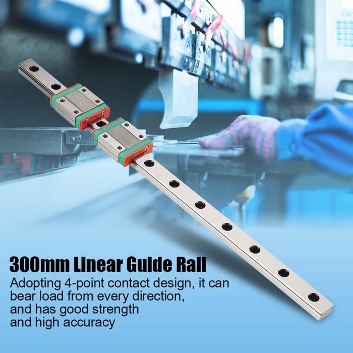 Rail de guidage linéaire miniature MGN12 300 mm avec 2 blocs ...