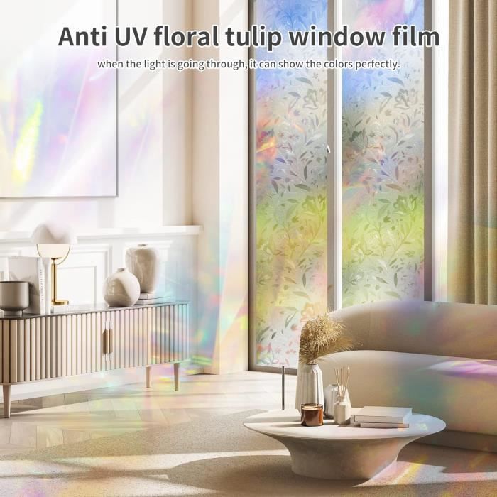 Film Décoratif 3D Pour Vitrail - Non Adhésif - Arc-En-Ciel - 44,5 X 200 Cm[N3923] - Cdiscount Maison