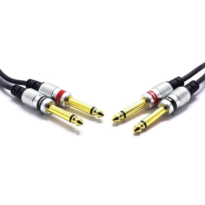 Câble Double Jack 6.35mm Mono 5m 2x Jack 6.35 vers 2x Mâle Jack 6.3 TS ...