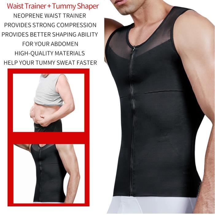 (SBlanc)Hommes Body Shaper Abdomen Minceur Shapewear Ventre Façonnant ...