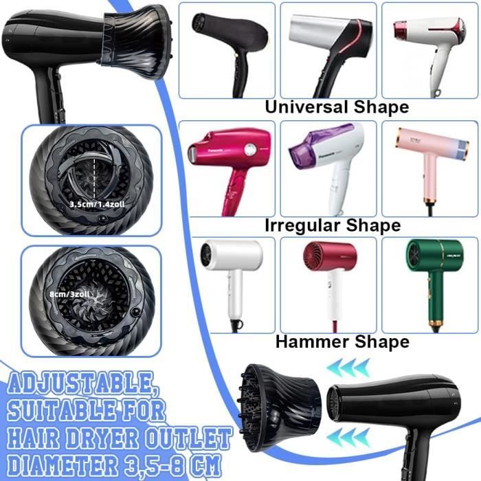 Ehskzjh Diffuseur Sèche-Cheveux, Diffuseur Cheveux Bouclés Universel ...