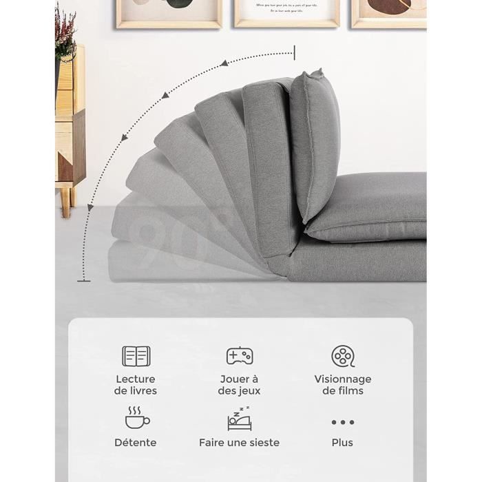 Fauteuil Chauffeuse 1 Place Convertible, 5 Positions 90° Inclinable ...