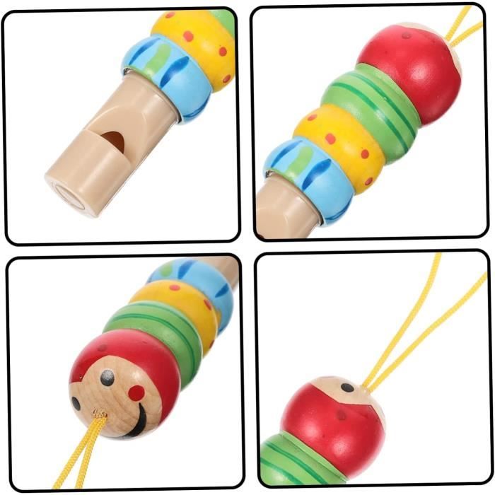 6 Pièces Sifflet Bruit Instruments De Musique En Bois Jouets Ensemble ...