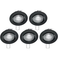 Lot de 6 spots LED encastrables ultra plats IP44 Blanc chaud 400 lm,5W,Diamètre : 60-65 mm ...