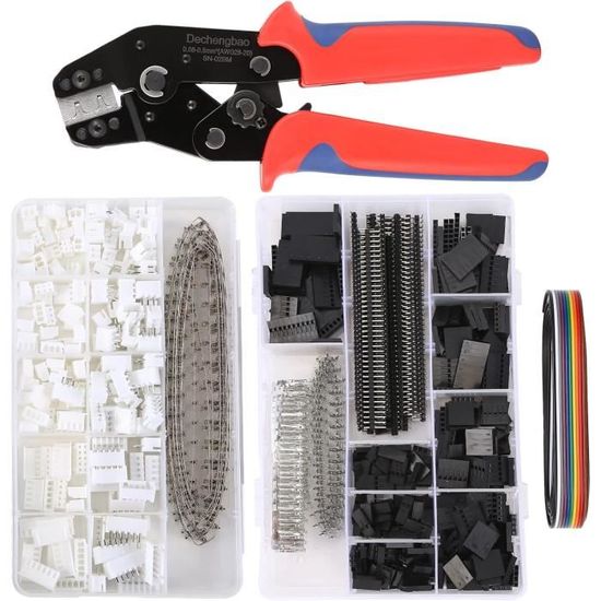 Dupont Kit d'outils à sertir avec 1550 connecteurs de 2,54 mm et 460 connecteurs JST-XH de 2,54 ...