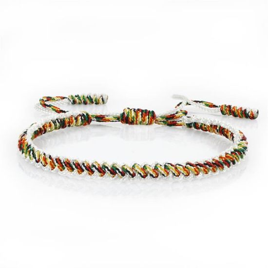 Bracelet bohème en corde multicolore réglable nœuds faits à la main ...