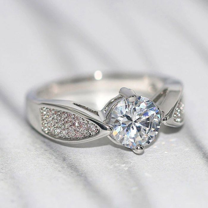 Bagues de mariage en Zircon pour femmes,breloques de mariée,couleur or ...