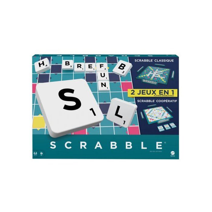 Scrabble 2 Jeux en 1, Version Francaise - Plateau reversible - Jeu ...